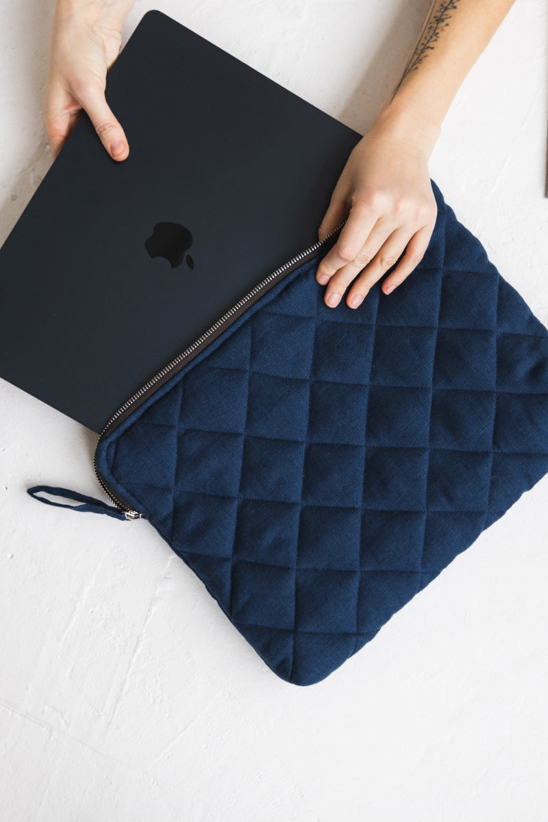 Steel Blue Computer Case | SAND SNOW LINEN – Sand Snow Linen