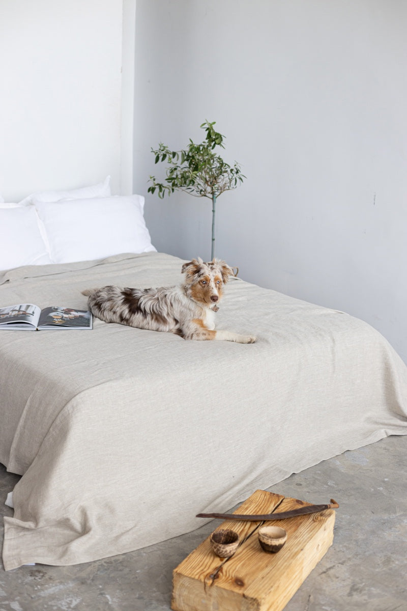 Natural Light Linen Bedspread | SAND SNOW LINEN – Sand Snow Linen